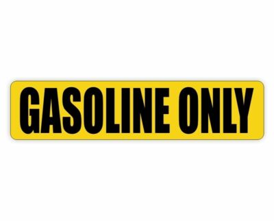 (2) GASOLINE ONLY Vinyl Decal / Can Sticker / Door Labels Truck Gas ...
