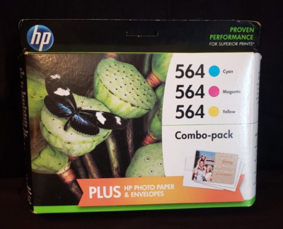 HP 564 COLOR INK CARTRIDGES - COMBO PACK+PHOTO PAPER & ENVELOPES EXP 1/ ...