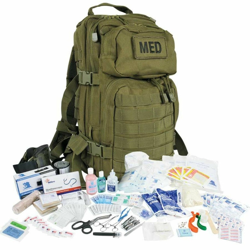 Tactical Trauma First Aid Back Pack Kit "230 Items" w/ Tourniquet ...