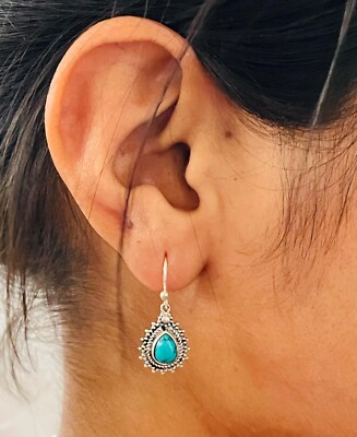 turquoise earrings sterling silver, Women 925 Sterling Silver Turquoise ...