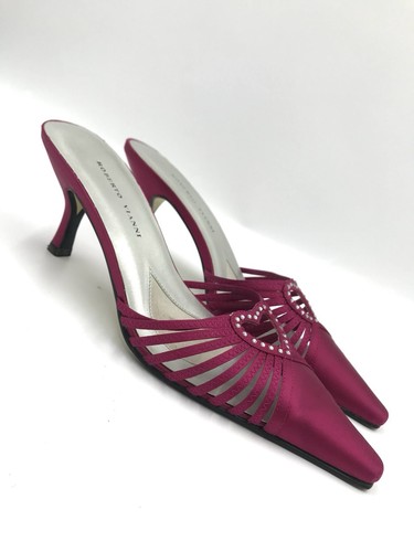 Roberto Vanni Pink Kitten Heel Mule Size 8.5 | eBay