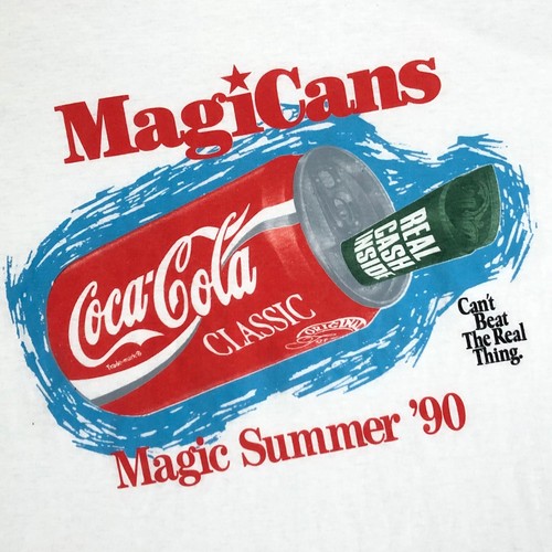 Vintage Coca-Cola Coke MagiCans Summer 1990 Promo T-Shirt Large White ...