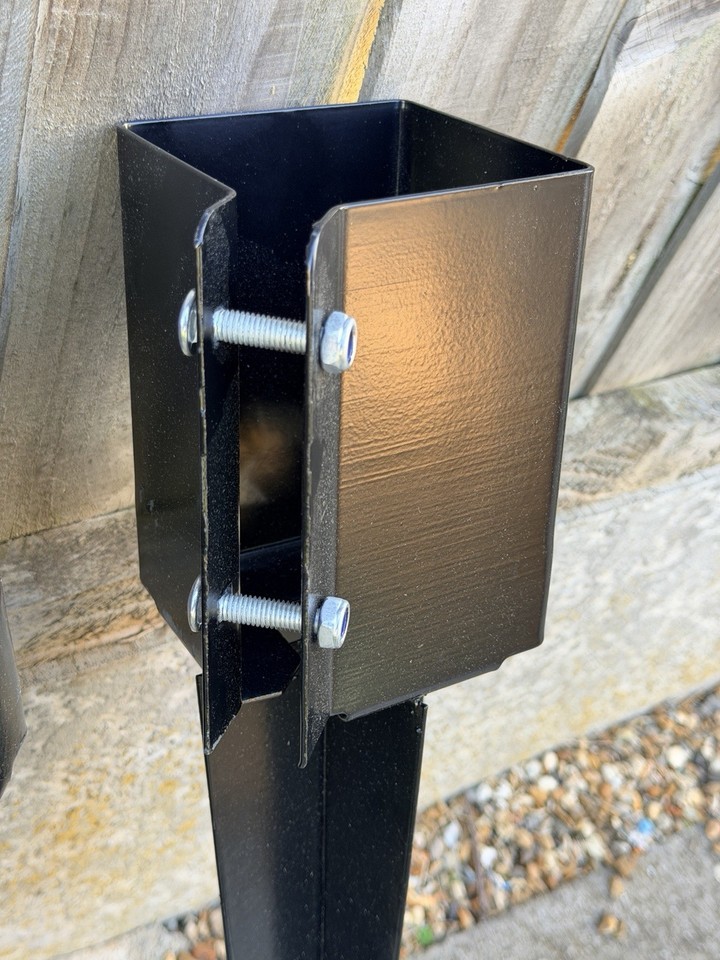 Fence Post Anchor Ground Spike Heavy Duty 4 x 4 Inches Pack of 4 Black ...