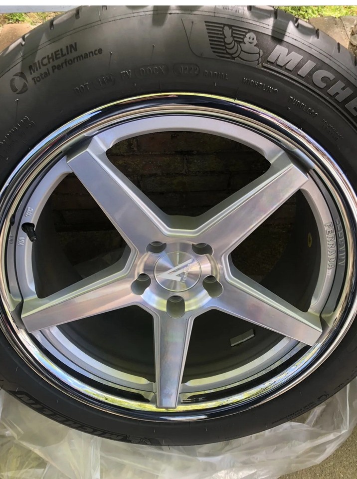 19x9.5 Ferrada Wheels FR3 Silver Machined with Chrome Lip Rims | eBay