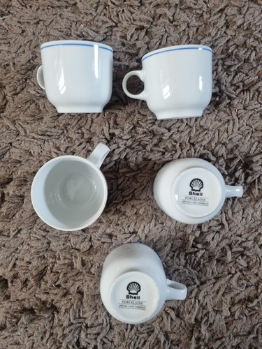 Lot 5 Tasses Shell En Porcelaine Objet Publicitaire Automobile Vintage ...