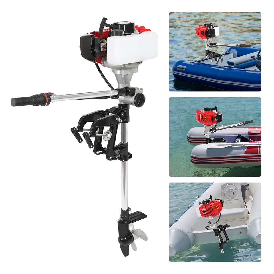 Outboard Motor, 2-Stroke Air-cooling Outboard Engine, 6HP Boat Outboard ...