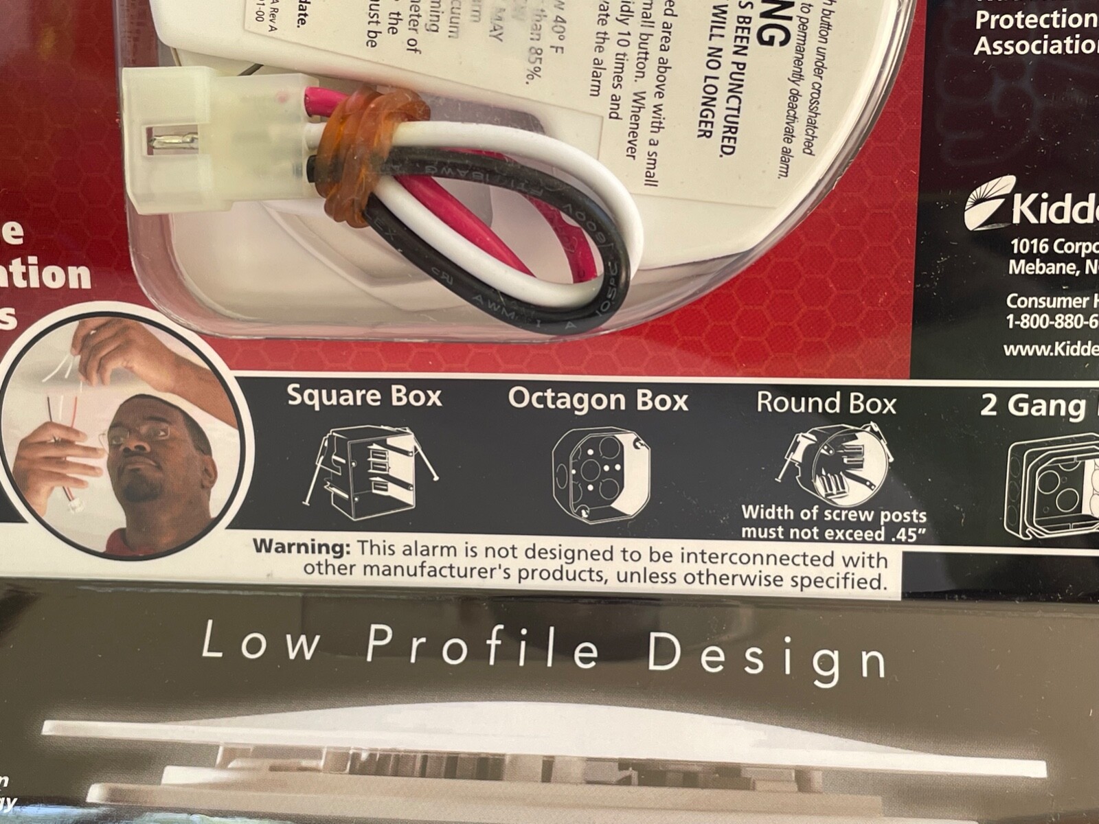 KIDDE 120V AC LOW PROFILE SMOKE ALARM 21007288 - KN-SMFM-i 47871072880 ...