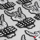 Horns Up Heavy Metal Sign in Wristband Rock Music Embroidered Patch 3.2 ...