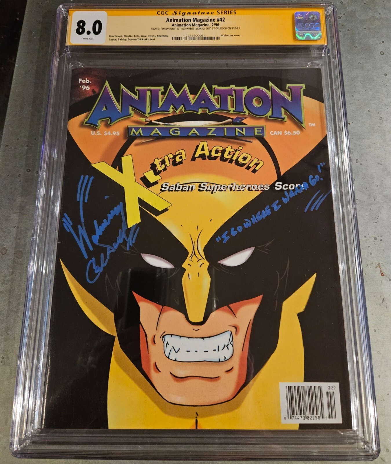 WOLVERINE X-Men Animated Voice CAL DODD Auto -Animation Magazine 1996 ...