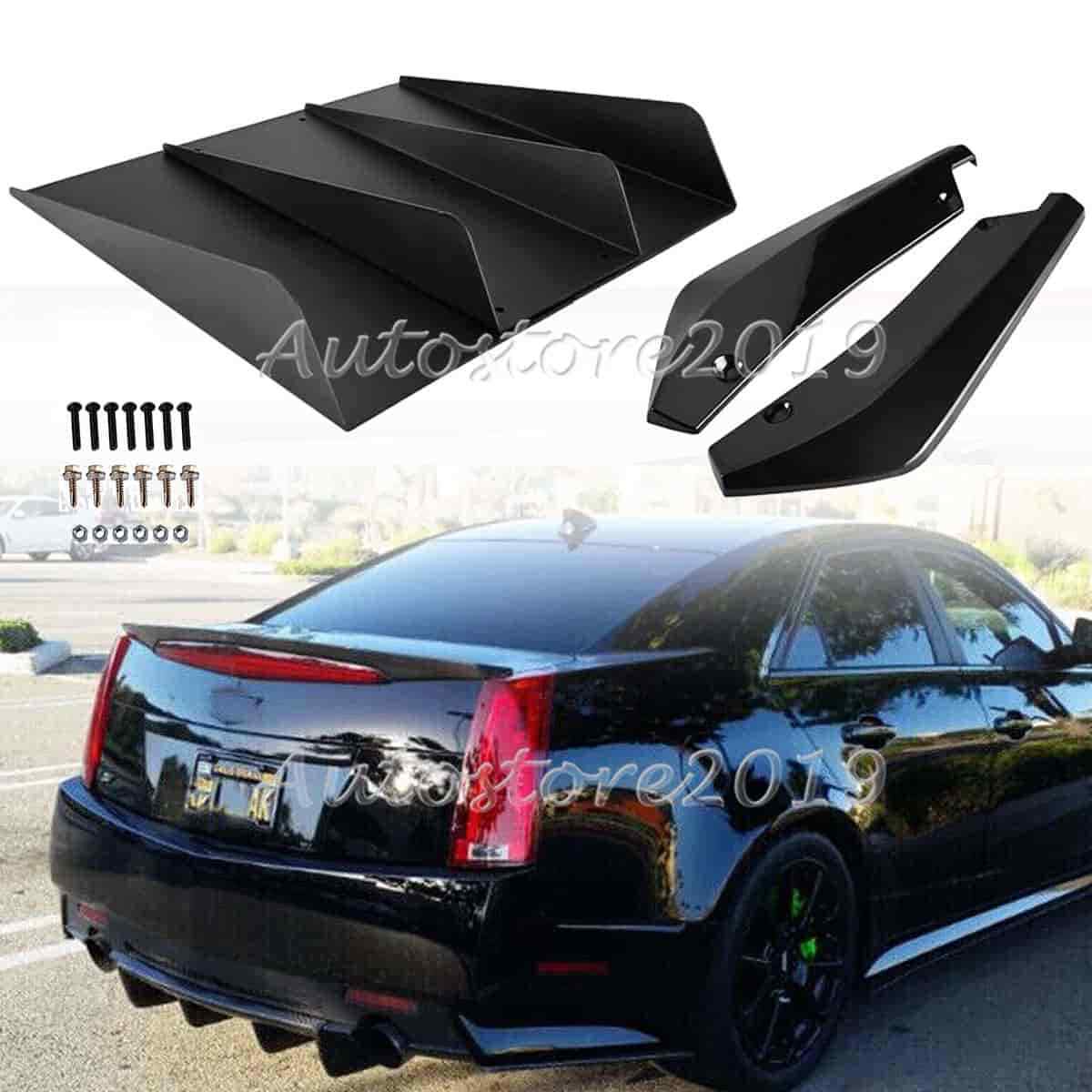 For Cadillac CTS XTS ATS CT4 CT5 Rear Bumper Diffuser 4-Fin Lip ...