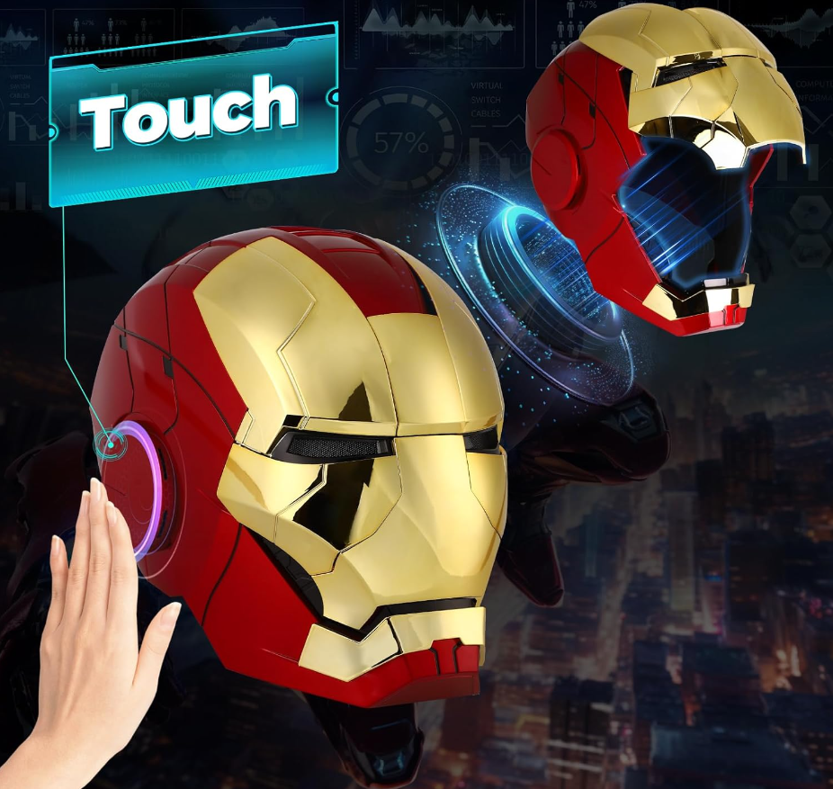 Iron Man Gold MK5 Helmet Electronic Voice Activated Open&Close Mask ...
