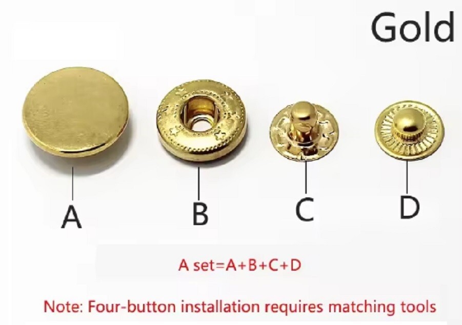 12mm - 17mm Heavy Duty Press Studs Snap Fasteners Poppers Buttons ...