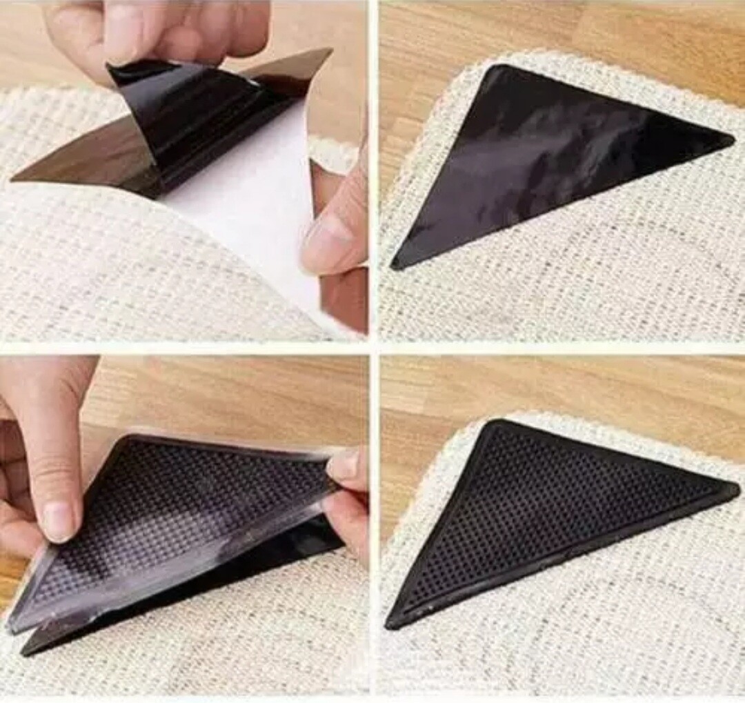 4 8 12 RUG CARPET MAT GRIPPERS RUGGIES NON SLIP SKID REUSABLE WASHABLE ...