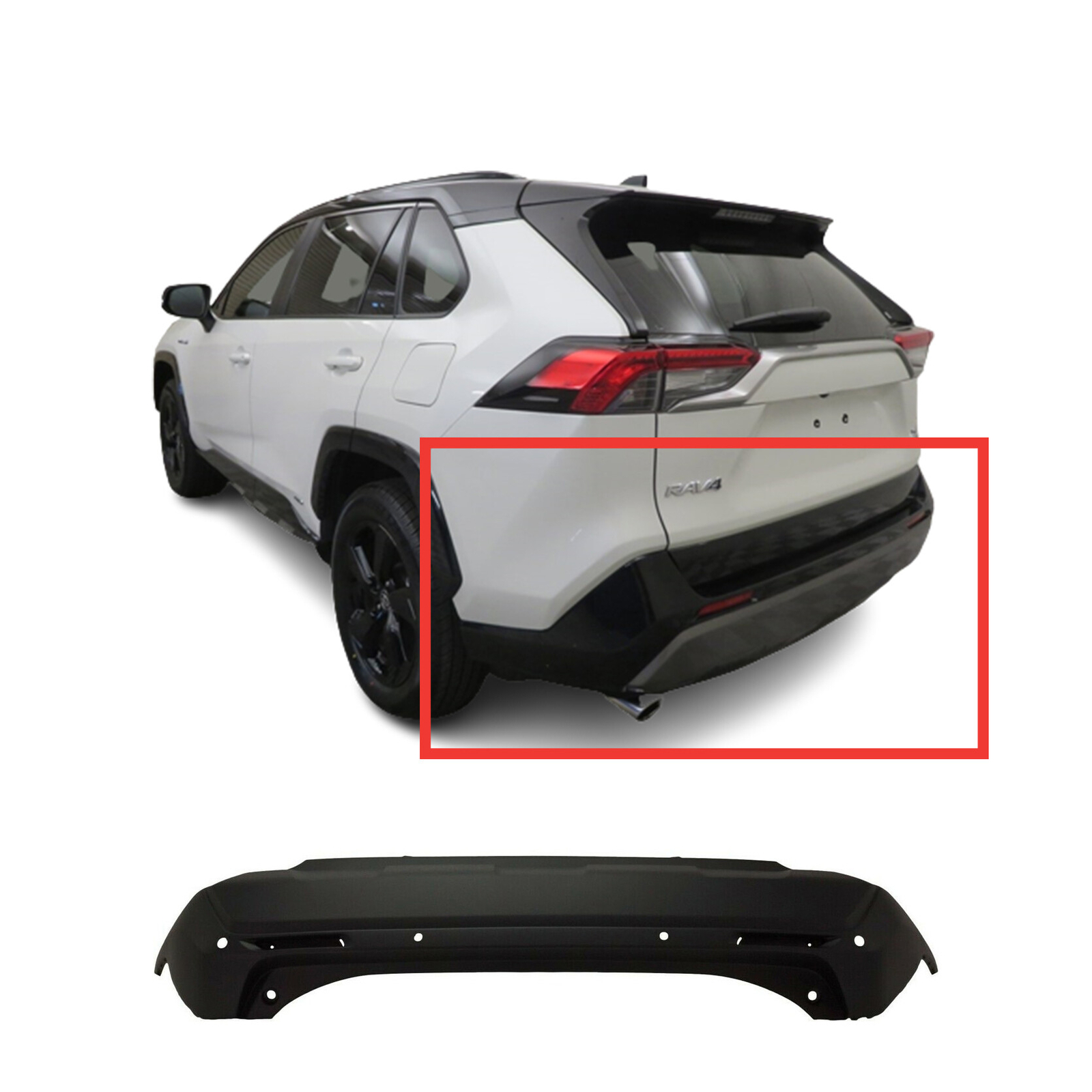 Primed Rear Bumper Cover Fascia for 2019-2021 Toyota RAV4 Hybrid LE XLE ...