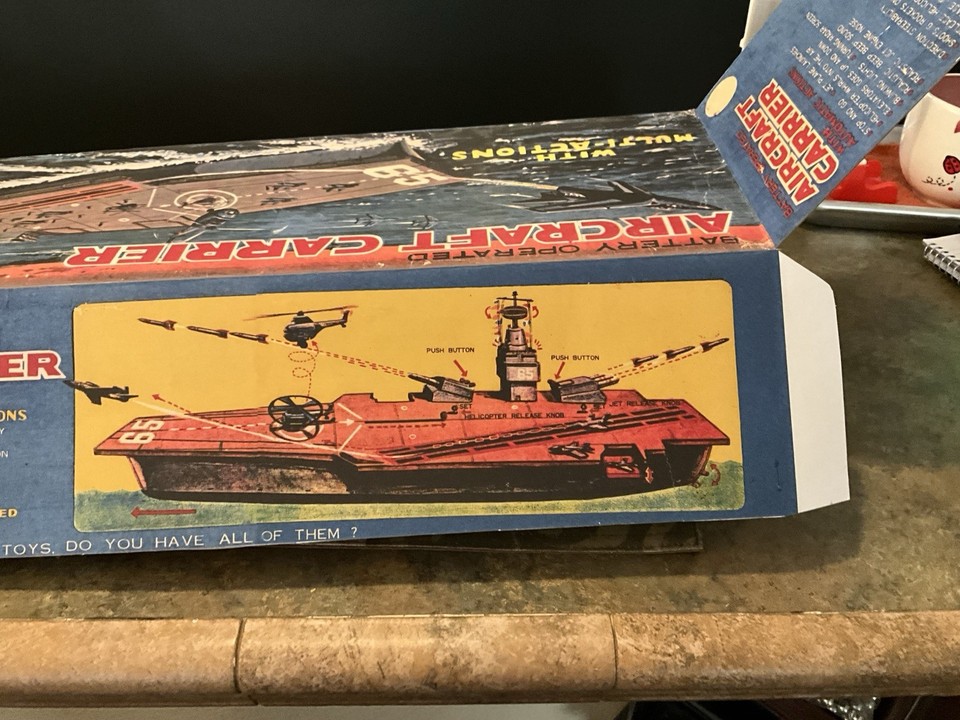 Marx Toys Tin Battery Operated Aircraft Carrier 1960s (Repo Box Only ...