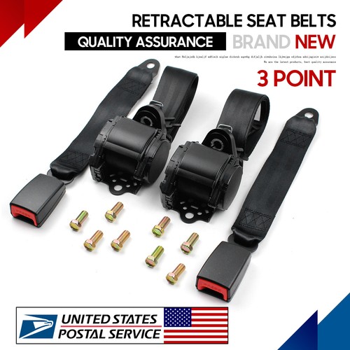 3 Point Retractable Car Safety Seat Belt Lap Diagonal Belt Adjustable ...