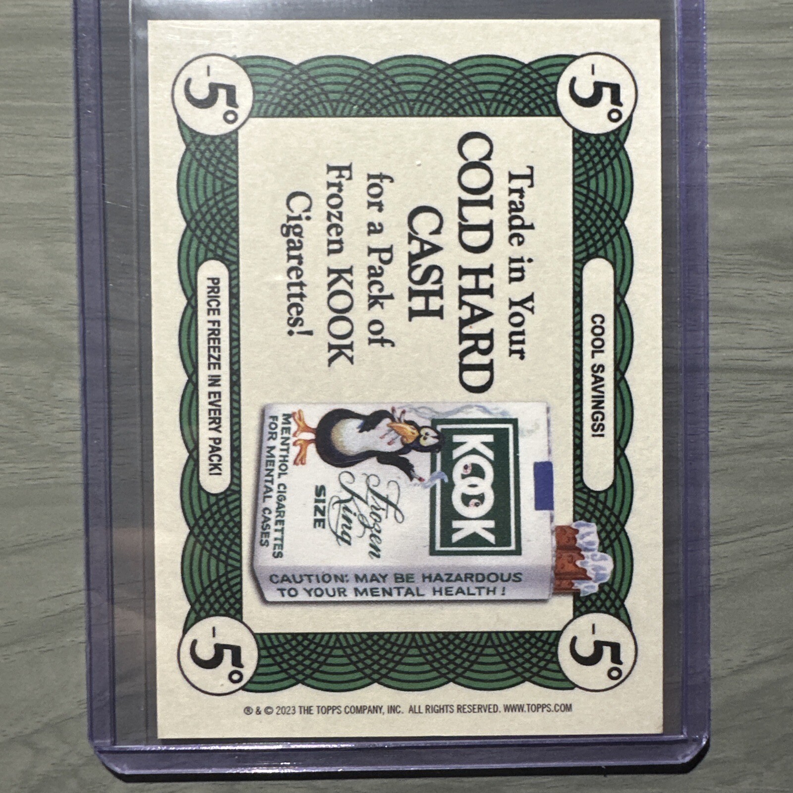 2023 WACKY PACKAGES FLASHBACK 1973 COUPON VARIANT back CARD #15 Kook | eBay