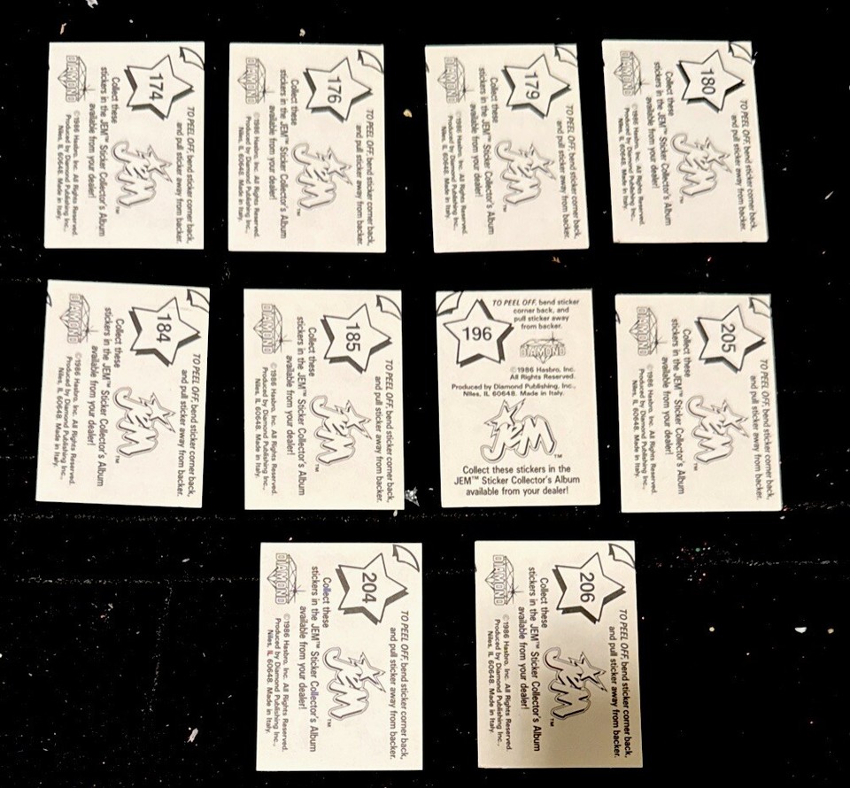 (Lot E) 10ct 1986 Jem Panini Italy Diamond Album Sticker Card | eBay