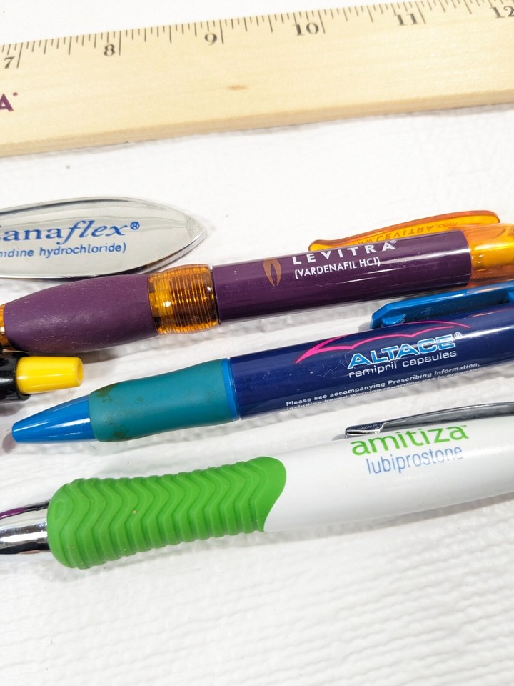 Pharmaceutical drug promo rep pen ruler hammer SET Altace Amitiza ...