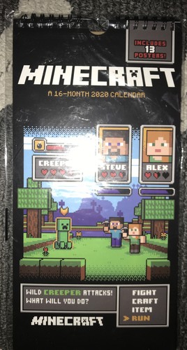 Minecraft 16 Month 2020 Calander. Includes 13 Posters | eBay