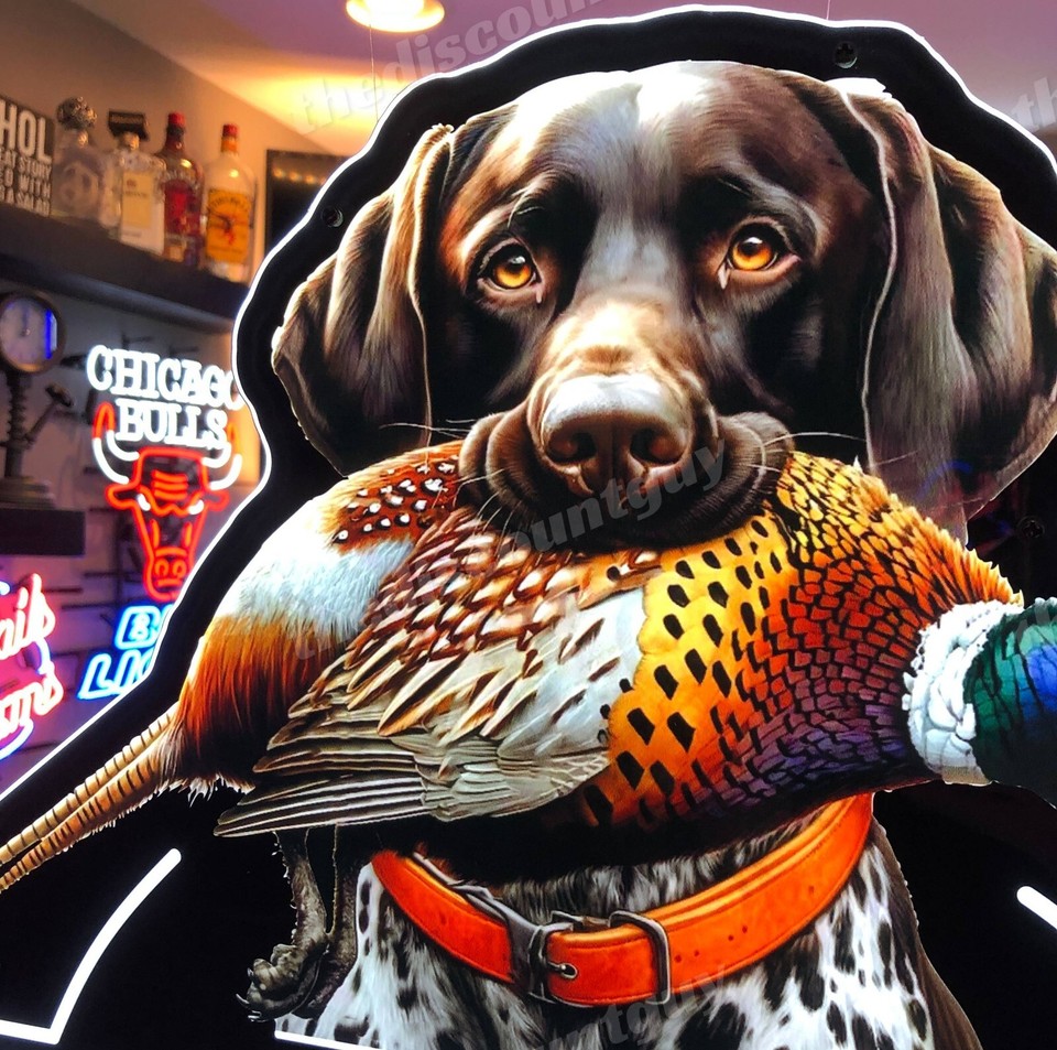 Pheasant Hunting Pointer Bird Dog Busch LED Light Sign Always on Point ...