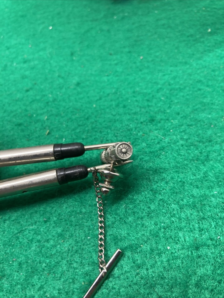 VTG Jet Engine turbine Pratt Whitney ? Tie Tack Pewter Finish Aviator ...
