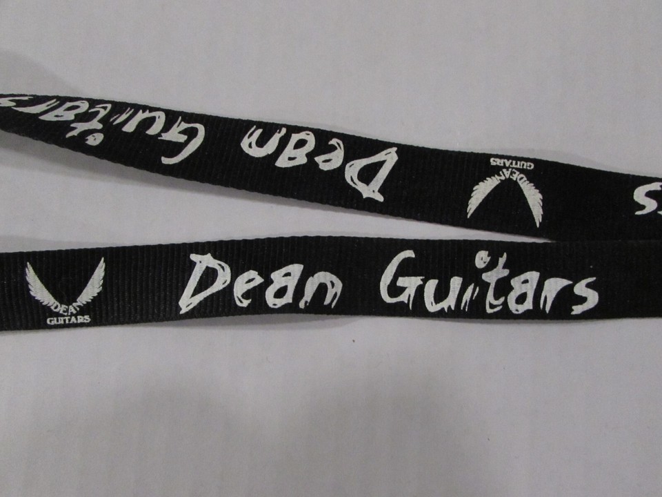 Dean Guitars Black White LANYARD BADGE HOLDER KEYCHAIN | eBay