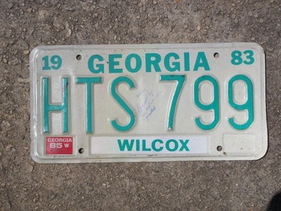 1985 Georgia License Plate GA Chevrolet Dodge Ford Chevy Wilcox County ...