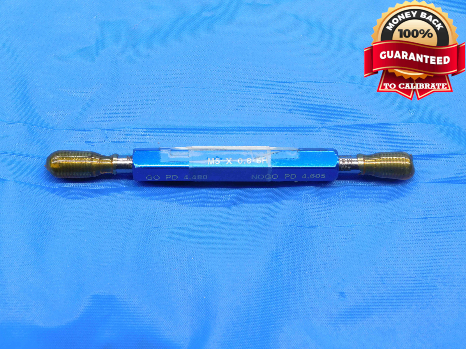 M5 X .8 6H METRIC THREAD PLUG GAGE 5 0.8 GO NO GO P.D.'S = 4.480 & 4. ...