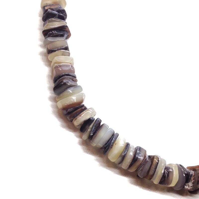 Dark Brown Spiny Oyster, Shell And Stone Necklace, Be… - Gem