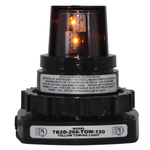 McDermott Light TB2D-266-TOW-120 Yellow Towing Light Navigation Boat ...