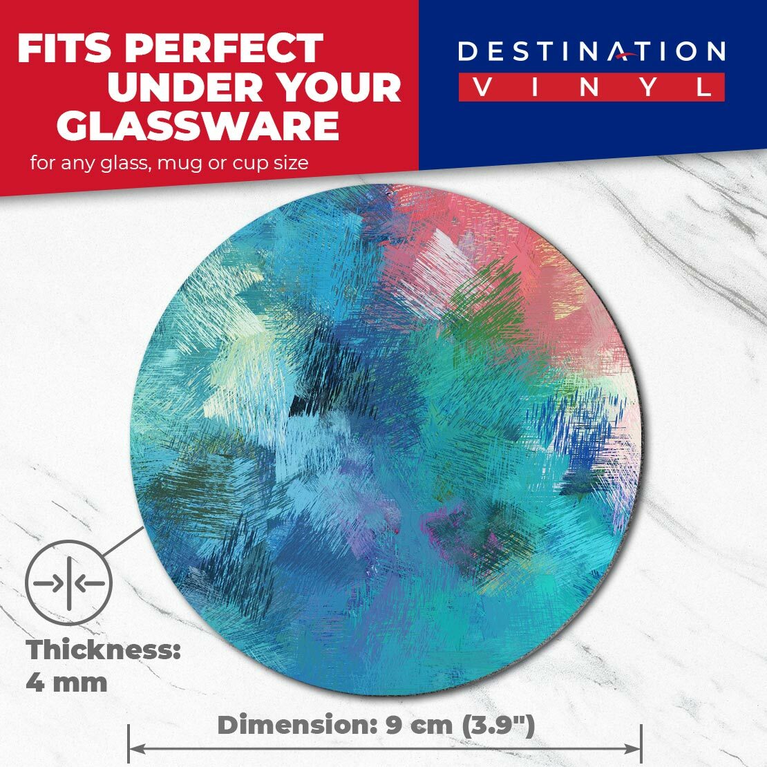 2 x Coasters - Grunge Blue Grey Brush Stroke Art #45256 | eBay UK