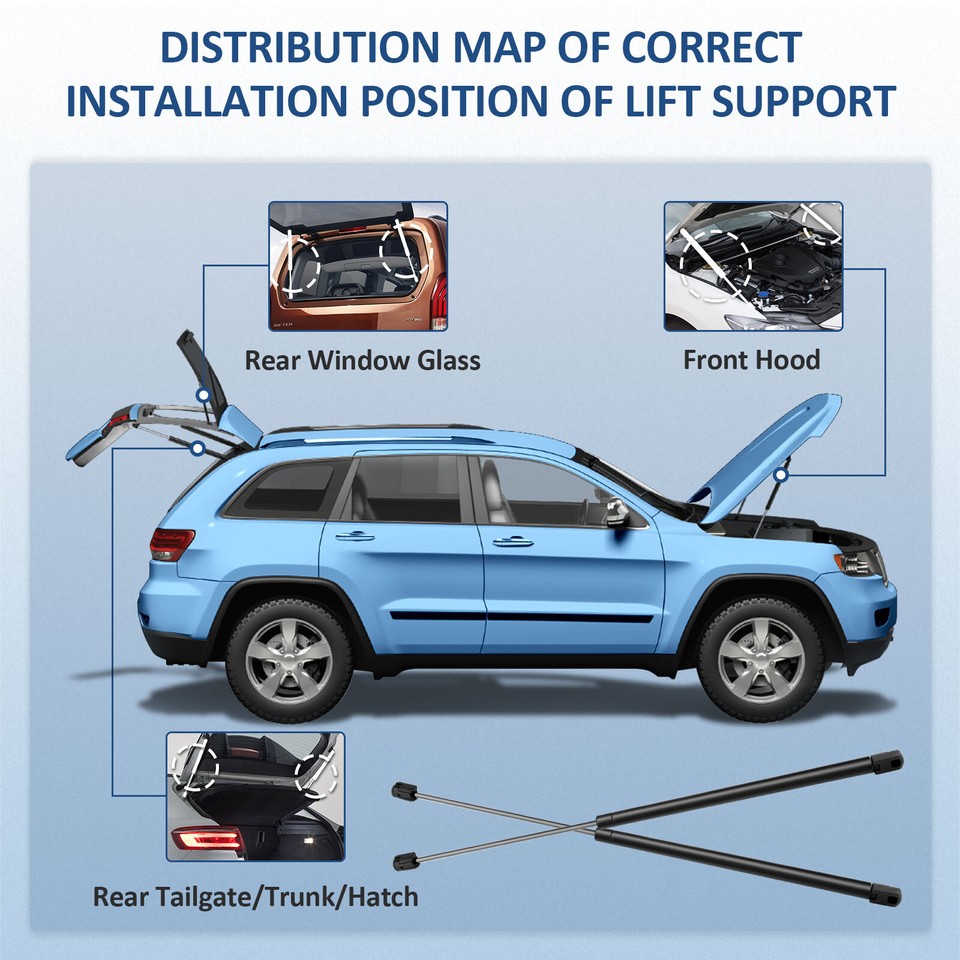 2007-2014 Chevy Tahoe Rear Window Glass Lift Supports Shocks Struts Qty ...