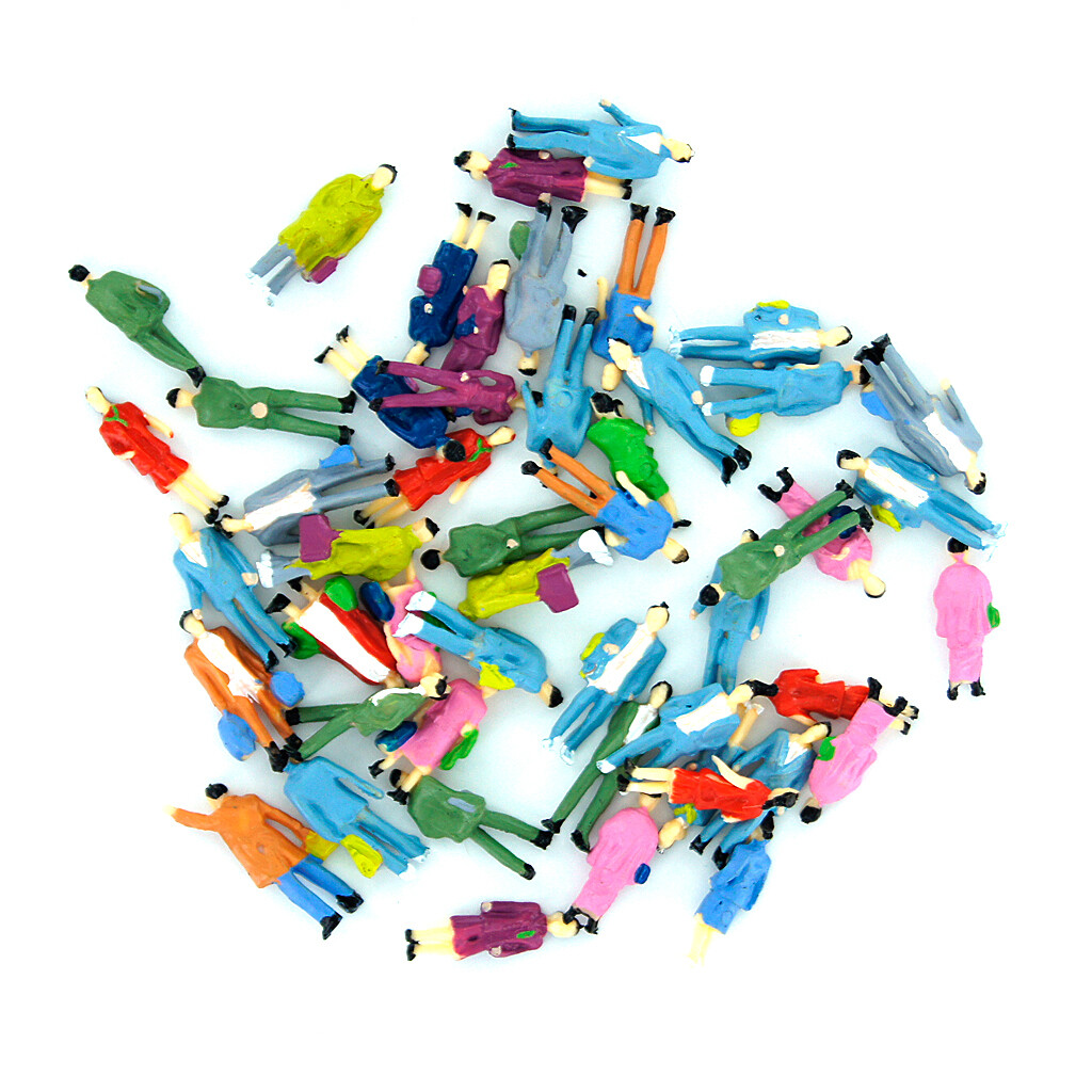 Set 50pcs Hand Painted Model Train Figures-People Passengers Scale HO ...