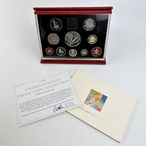 Deluxe Cased 1998 United Kingdom Proof Coin Collection Set 10 Coins ...