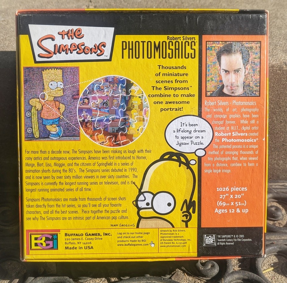 The Simpsons Photomosaics Chef Homer Simpson 1000 Jigsaw Puzzle w ...