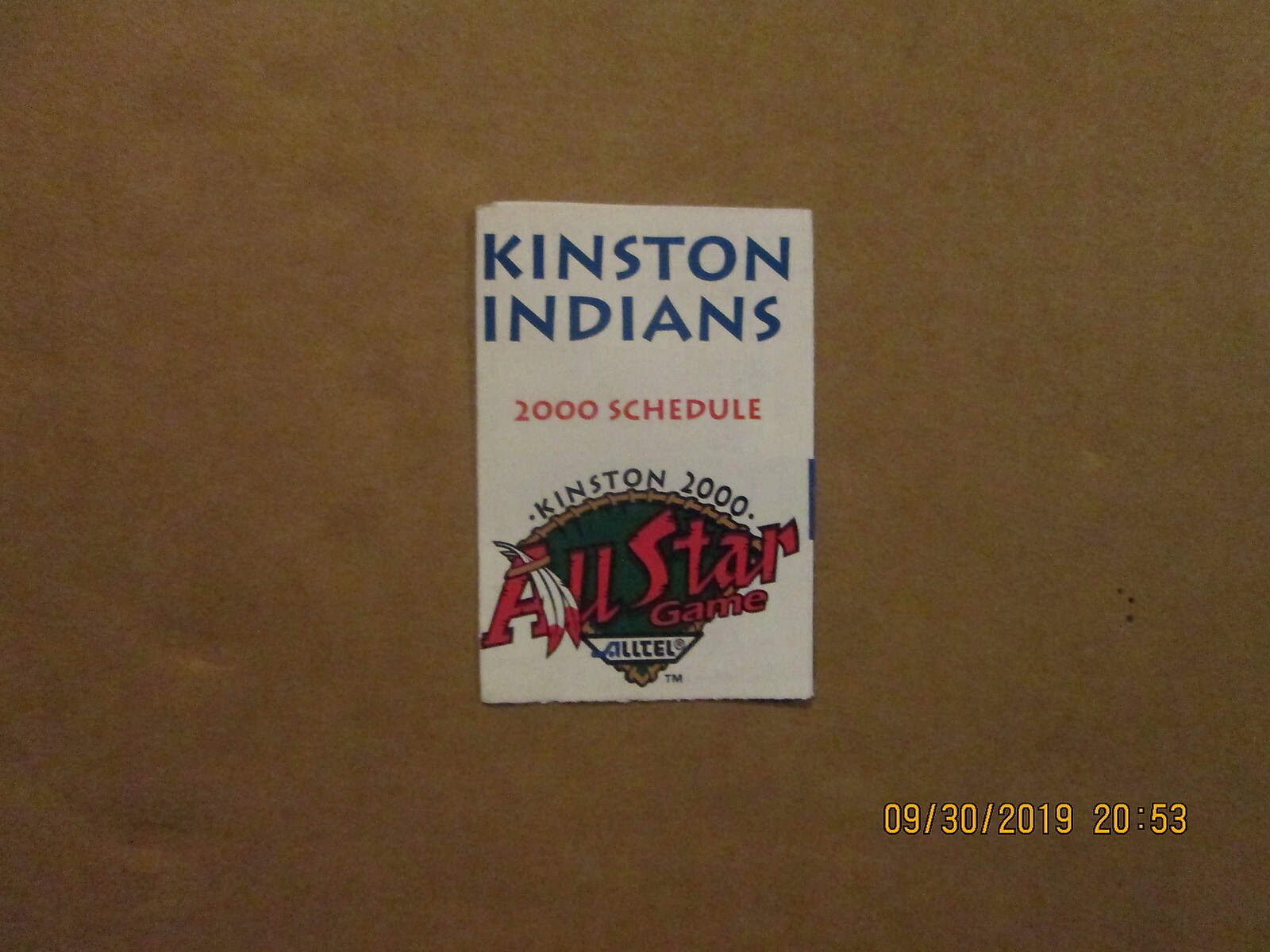 Kinston Indians Vintage Circa 2000 Team Logo Baseball Pocket Schedule ...
