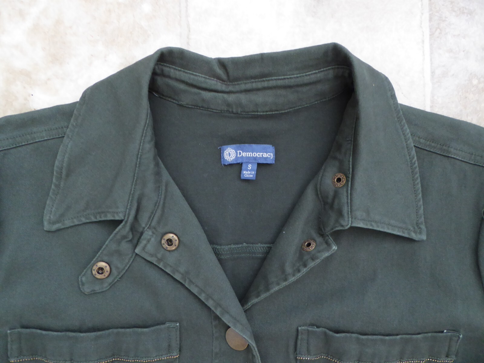 Democracy Olive Green Military Utility Jacket Cargo P… - Gem