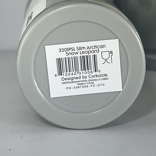 Corkcicle Slim Arctican Can Cooler Snow Leopard Silver and Sage Green ...