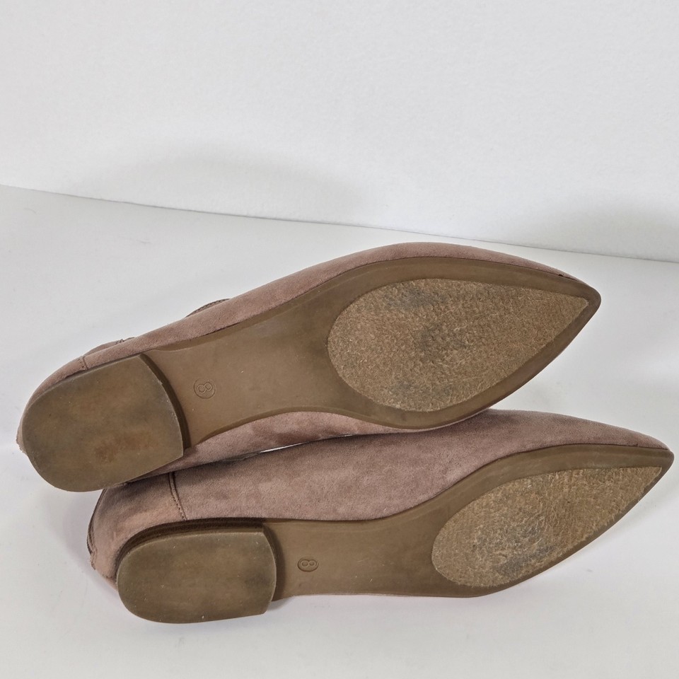 C EST 1946 Pink Faux Suede Ankle Strap Flats With Back Zip Heel Shoes ...