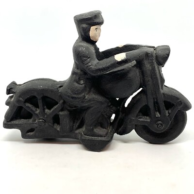 Vintage Cast Iron Toy Collectible Motorcycle Cop Cyclist 80s ...