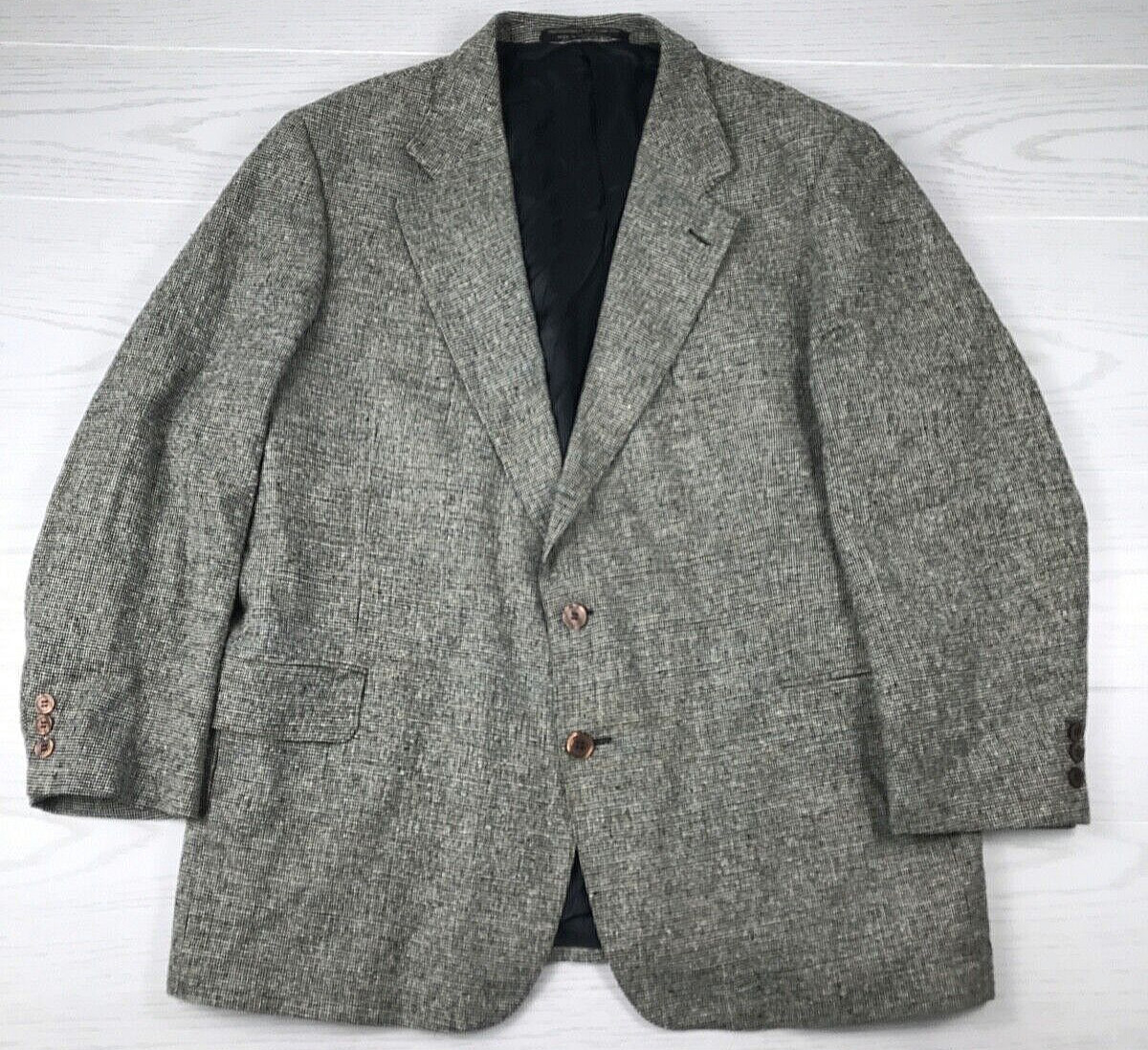 Vintage Silk Blazer Mens Size 46R Garrison Park Gray… - Gem