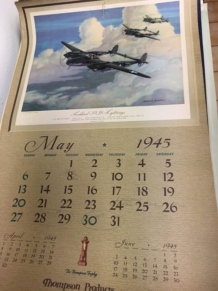 1944 &45 Calendar pages advertising Thompson Products lot of 7 | eBay