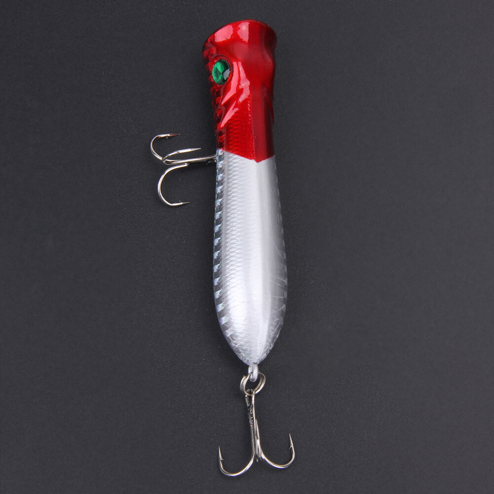 3D Fishing Popper Lure Isca Artificial Hard Bait Hook Tackle 12g 8.5cm ...
