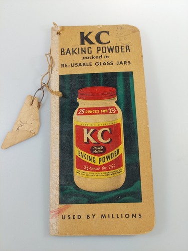 Vtg KC Baking Powder Grocer`s Want Book profit chart and KC Glass Jar ...