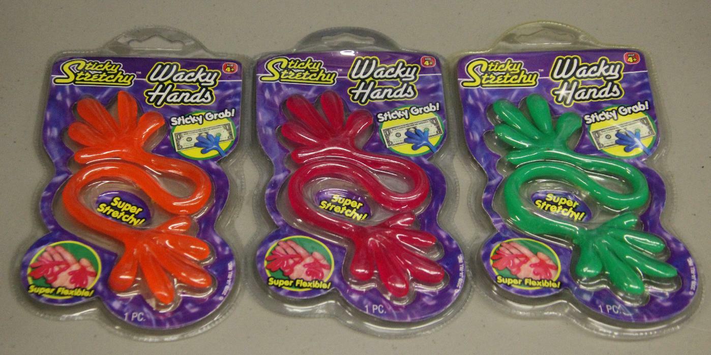 Sticky Stretchy Wacky Hands Set of 3 Colors will vary Age 4+ | eBay
