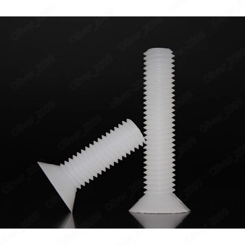 PVDF Plastic Slotted Countersunk Flat Head Screws M3/M4/M5/M6/M8/M10 | eBay