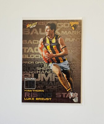 2012 AFL SELECT CHAMPIONS RISING STAR HAWTHORN HAWKS LUKE BREUST RS15 ...
