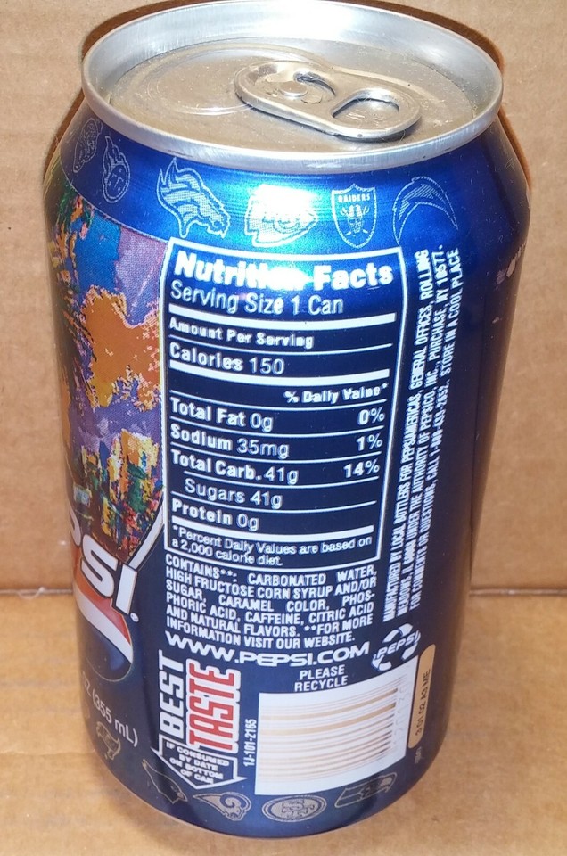 Pepsi 12 oz. Can Super Bowl Party Can XXXVII – Oakland Raiders 21/Tampa ...