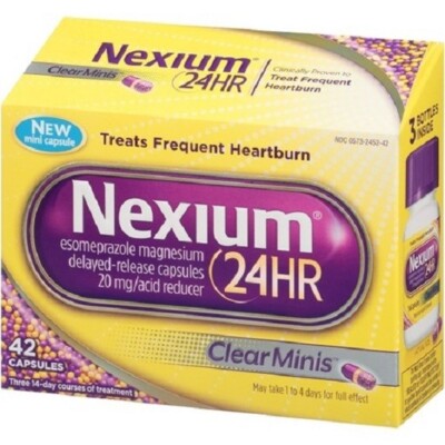 Nexium 24HR Treats Heartburn Clear Minis 42 Capsules Exp 12/2025 ...